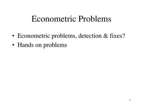 Ppt Econometric Problems Powerpoint Presentation Free Download Id