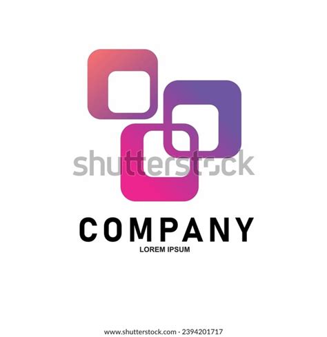 Logo Featuring Three Interconnected Squares Merged Stock Vector Royalty Free 2394201717