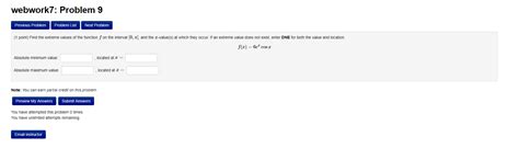 Solved Webwork7 Problem 8 Previous Problem Problem List