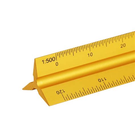 Triangular Metal Scale Ruler Aluminum Alloy 30cm E Vicedeal