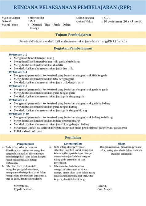 Contoh Rpp Sma 1 Lembar Idsch Id