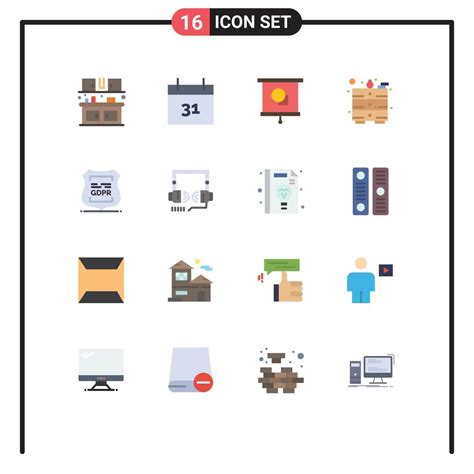 User Interface Pack Of 16 Basic Flat Colors Of Privacy Gdpr Education Data Privacy Office