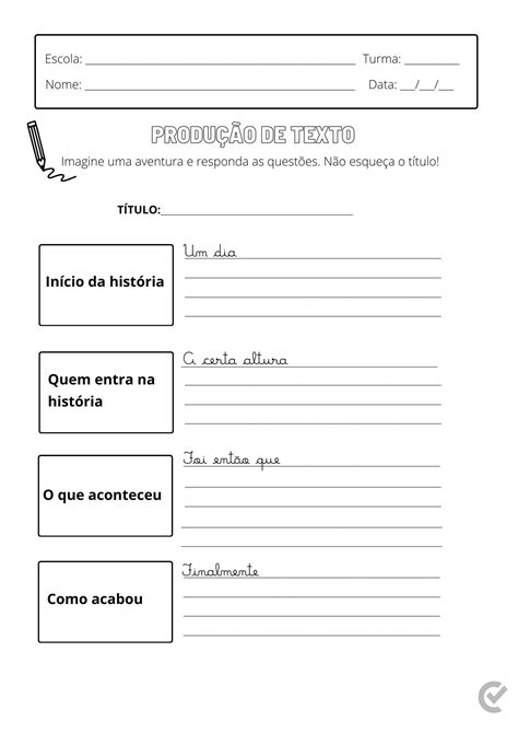 Atividade Produção De Texto 4 Ano Herbsedu