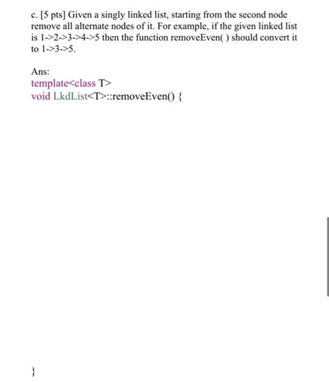 Solved B F Singly Link Based List Class Lkdlist Defined