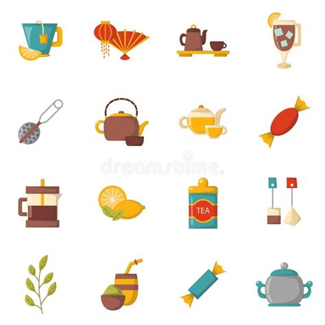 Vector Cartoon Tea Time Icon Stock Vector Illustration Of Kettle