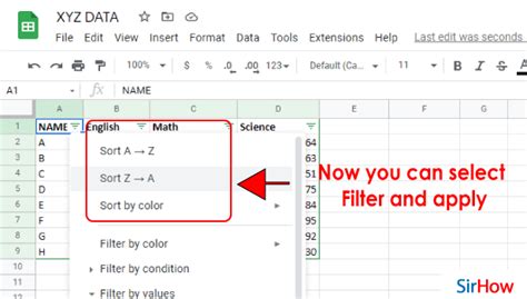 How To Create Filter In Google Sheets 4 Steps With Pictures