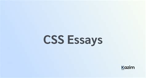 css essays