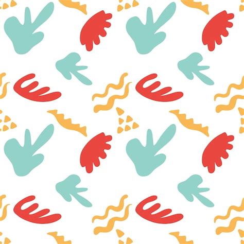 Premium Vector Seamless Abstraction Colorful Shapes And Doodle