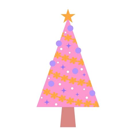 Árbol De Navidad Rosa árbol De Navidad Decorado En Color Pastel Con
