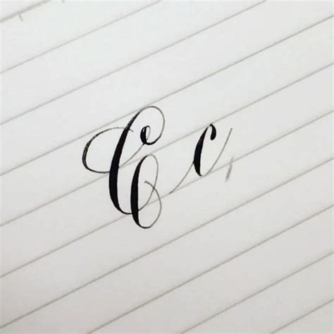 Cursive Writing Of The Letter C Calligraphy Art Black Ink