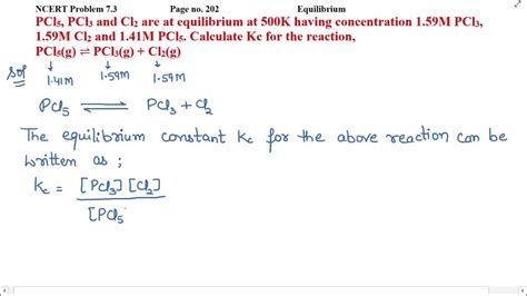 Pcl5 Pcl3 And Cl2 Are At Equilibrium At 500k Having Concentration 1 59m Pcl3 1 59m Cl2