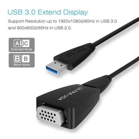 WAVLINK Super Speed USB To VGA Adapter External Graphic Card Converter Pixels Up To