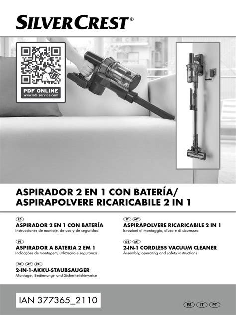 Manual Aspiradora De Mano Lidl Silvercrest Pdf Cargador De Batería