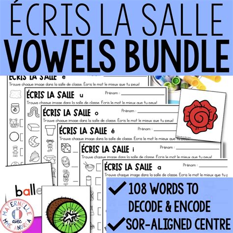 French Write The Room Écris La Salle For Decoding And Encoding Vowels