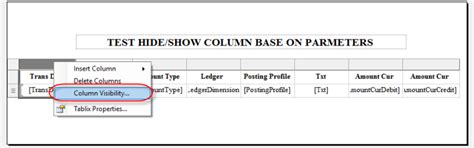 Showhide Columns In Ssrs Report Using Column Visibility Property Ax