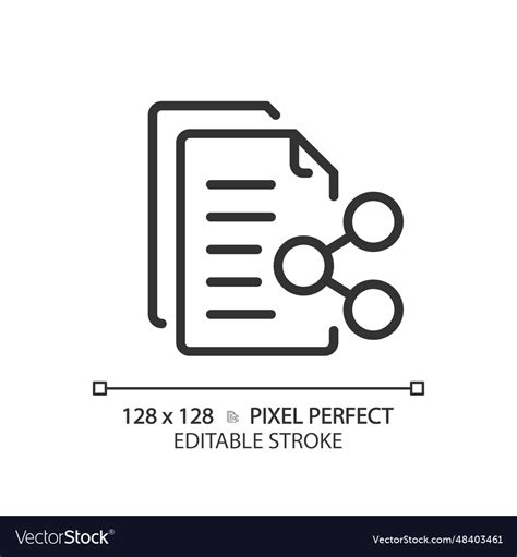 2d Customizable Document Sharing Thin Line Black Vector Image