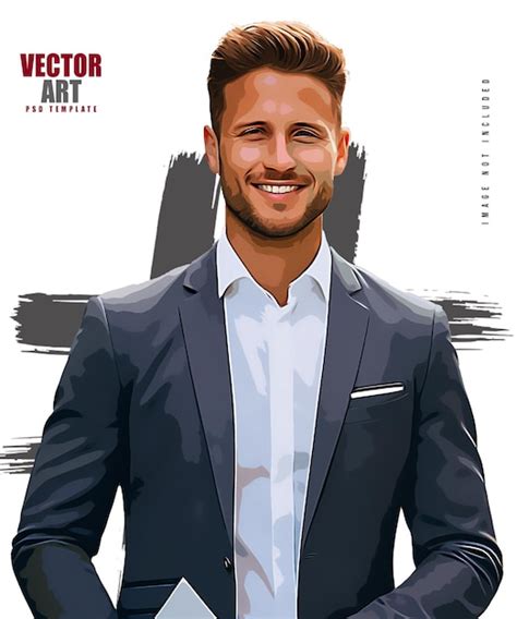 Premium Psd Vectorart Portrait Photo Effect Template