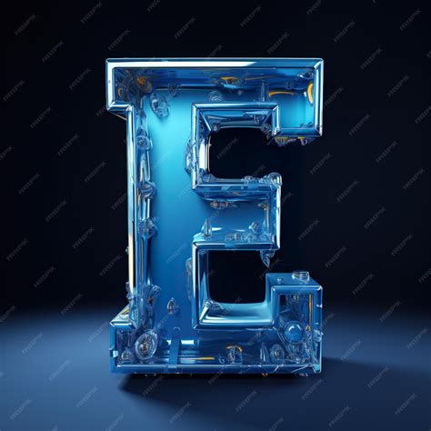 Premium Photo 3d Letter E Blue Letter On Blue Background