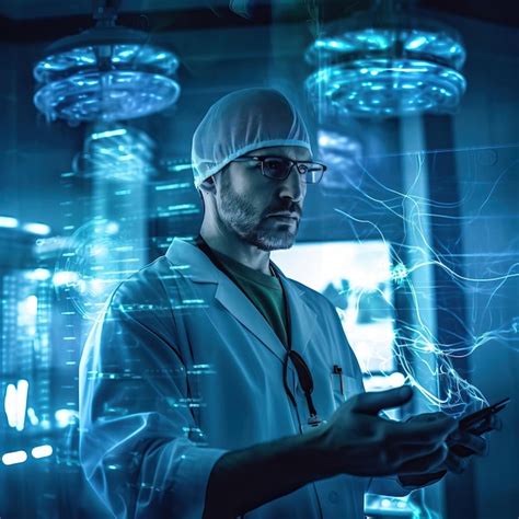 Premium Photo Doctor Using Virtual 3d Projection Ai Biotechnology