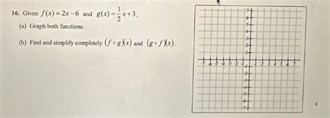 Solved 16 Given Fx2x−6 And Gx21x3 A Graph Both