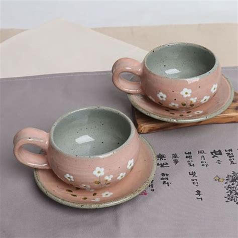 봄맞이꽃 Nc2131c8543 분홍 커피잔 쌍화차잔 라떼잔 2인세트 홈플러스 판매자택배