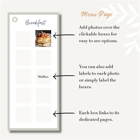 Split View And Slide Over Digital Menu Organizer Customizable Pre