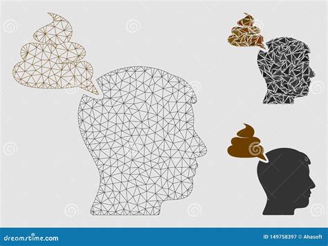 Thinking Person Vector Mesh 2d Model And Triangle Mosaic Icon Stock Vector Illustration Of
