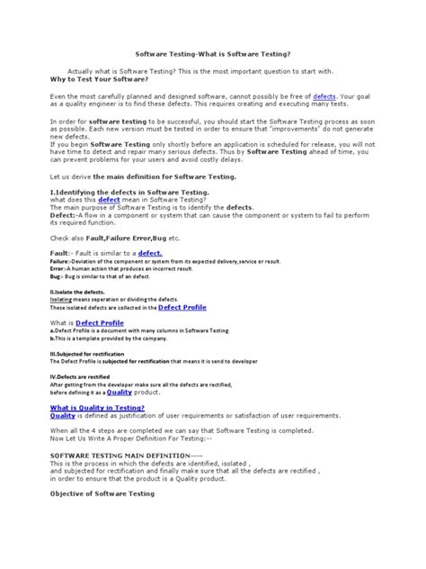 sw testing pdf software testing software bug