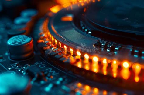 Closeup On A Thermal Camera Sensor Visualizing The Unseen In Technology Stock Illustration