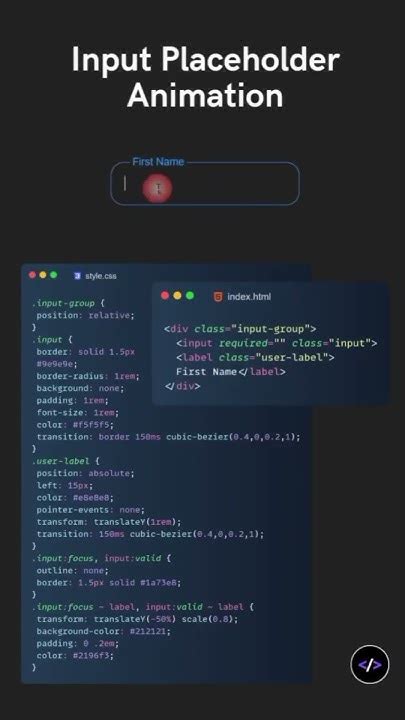 Input Placeholder Animation Using Pure Css Day 37 Shorts Shortvideo Viral Viralvideo