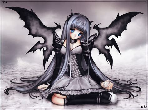 Vampire Anime Girl With Wings 457 Anime Vampire Stock Vectors And