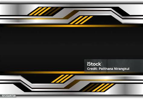 기술 금속 노란 빛 검은 빈 공간 디자인 현대 배경 벡터 일러스트 레이 션에 미래 0명에 대한 스톡 벡터 아트 및 기타 이미지 0명 개념 개념과 주제 Istock