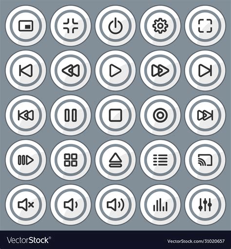 Media Player Control Buttons Set Royalty Free Vector Image