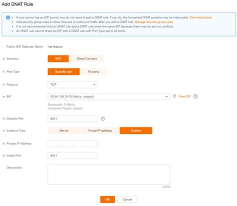 Using Dnat To Access A Kafka Instanceaccessing A Kafka Instanceuser Guide Paris Region