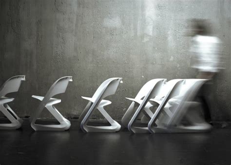 Centimeter Studios Sleeed Chairs Slide Together To Stack Horizontally