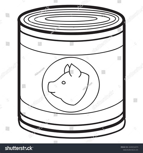 Sketch Tin Can Pork Stew Coloring Stock Vector Royalty Free