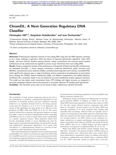 Pdf Chromdl A Next Generation Regulatory Dna Classifier