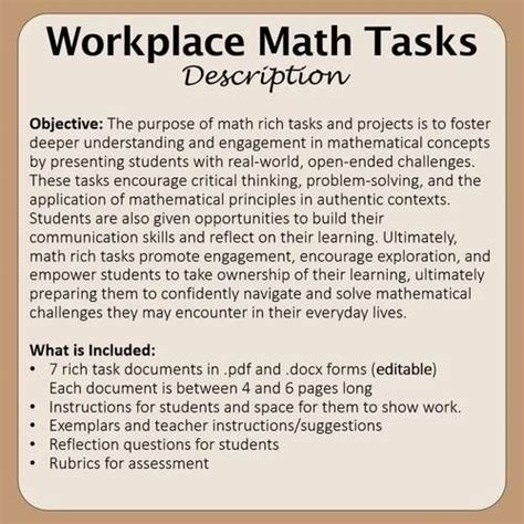 Math Rich Task Bundle For Workplace Math 10 Course Authentic Engaging Projects