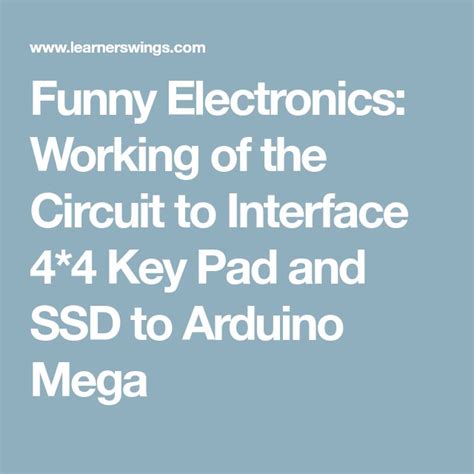 Funny Electronics Arduino Mega 4x4 Key Pad And SSD Interface