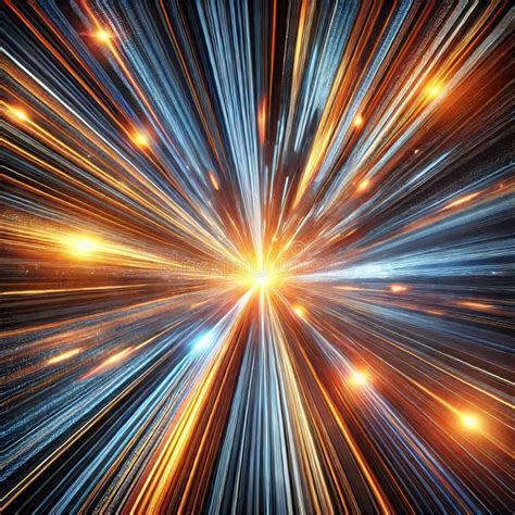 Dynamic Starburst Effect With Vibrant Light Rays In Blue And Orange Radiating From A Central