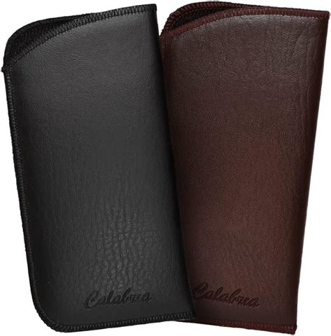 Calabria Half Slip Soft Grain Eyeglass Case 3 Pack Black