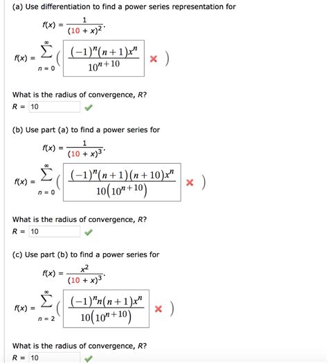 Solved A Use Differentiation To Find A Power Series