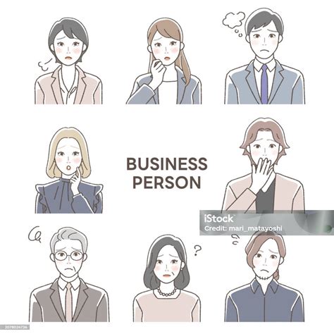 Business Person Upper Body Illustration Set Negative Stock Illustration Download Image Now