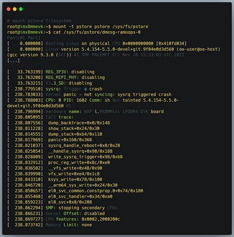 Log Kernel Crash Using Ramoopspstore Persistent Across Reboot By