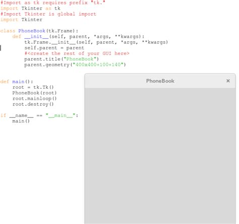 Python Tkinter Phonebook