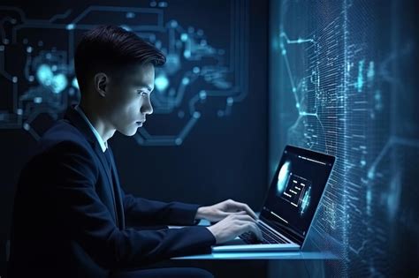 Premium Ai Image Programmer Working At Their Computer Surrounded By