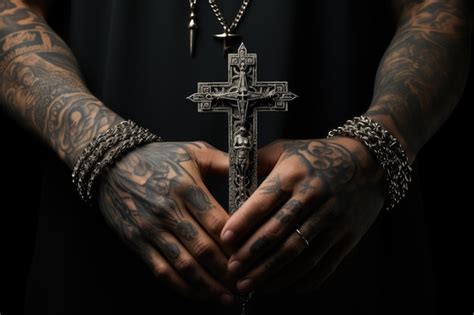 Premium AI Image Sexy Girl Christian Cross On A Chain On The Body