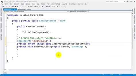 How To Check Internet Connection In C Net 2012 Youtube