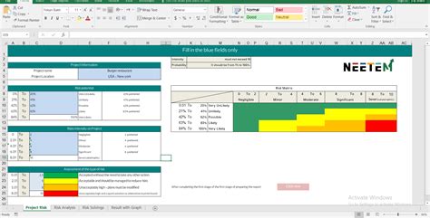 Excel Template In Risk Analysis And Risk Matrix For Your Business Or