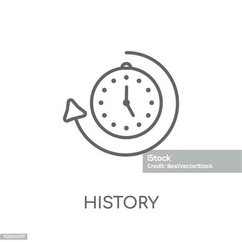 歷史記錄線性圖示現代大綱歷史標誌概念白色背景從使用者介面和 Web 導航集合向量圖形及更多古老的圖片 古老的 古董 商務 Istock